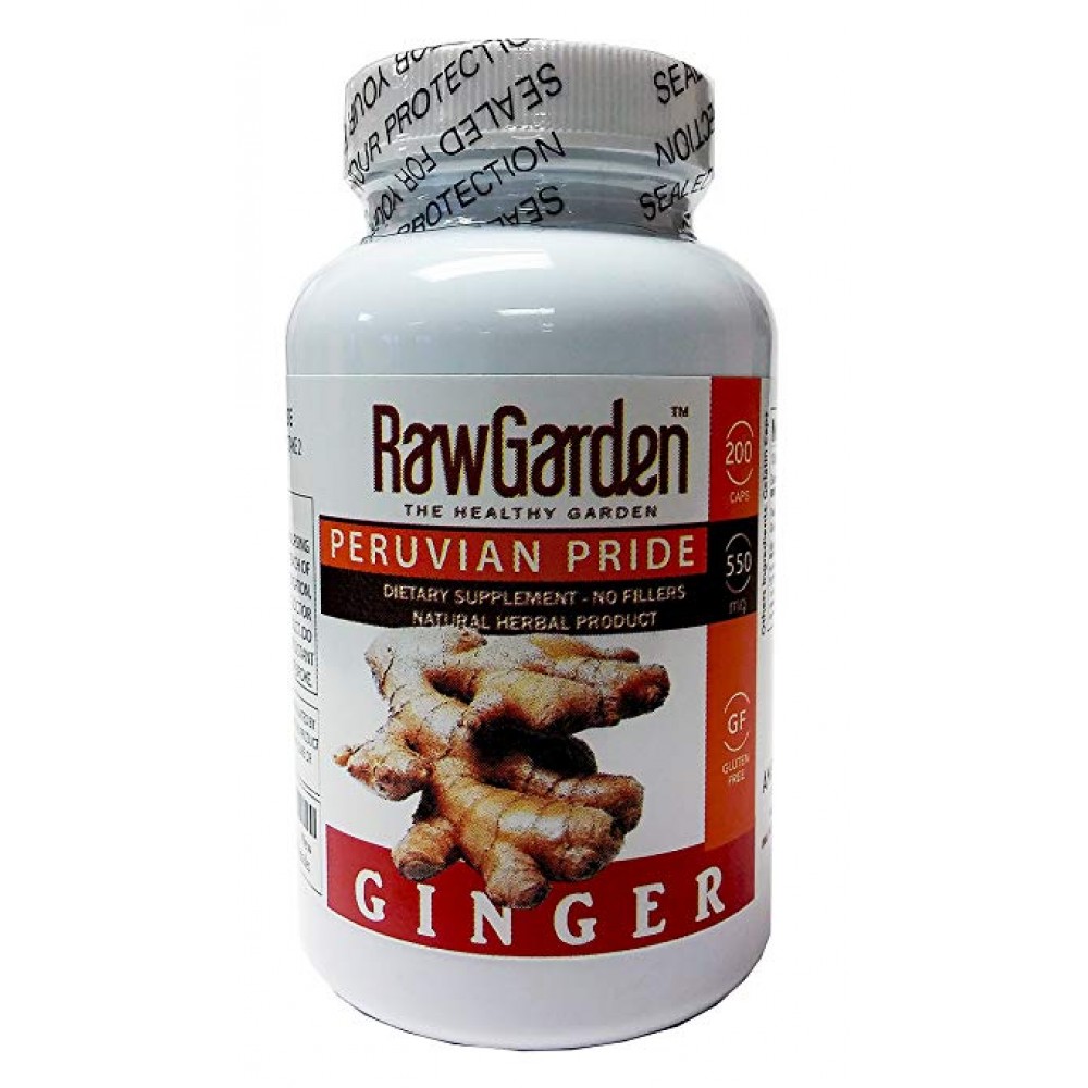 Raw Garden Ginger Powder 200 Capsules 550 mg Made in USA Lab No Fillers ...